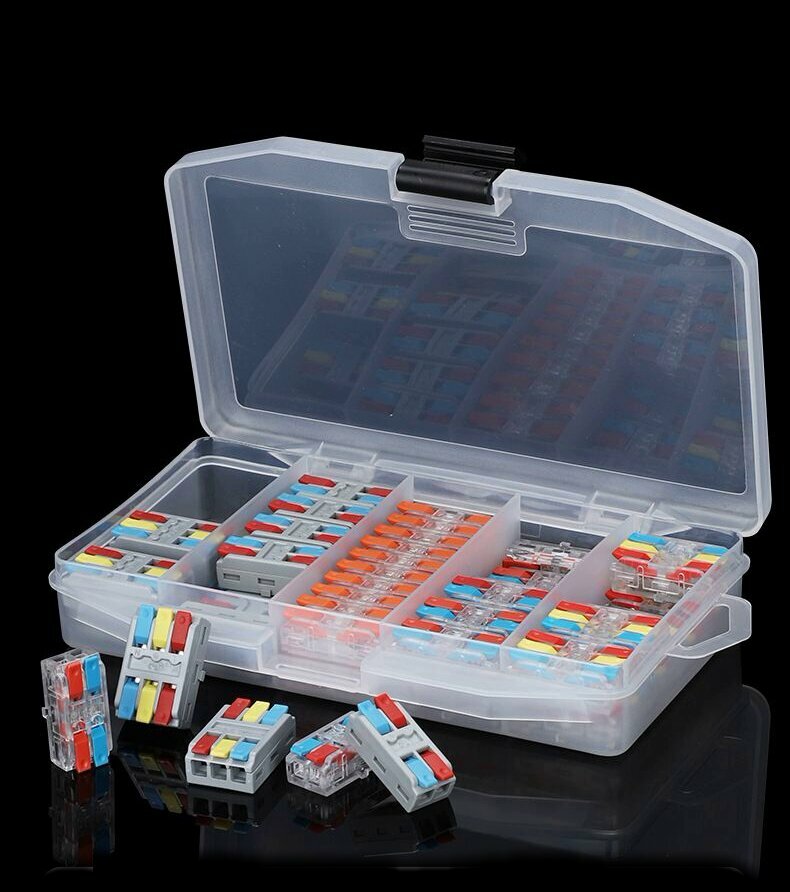 Набор клеммников (клемм) электромонтажных зажимных рычажковые 60 штук в коробке