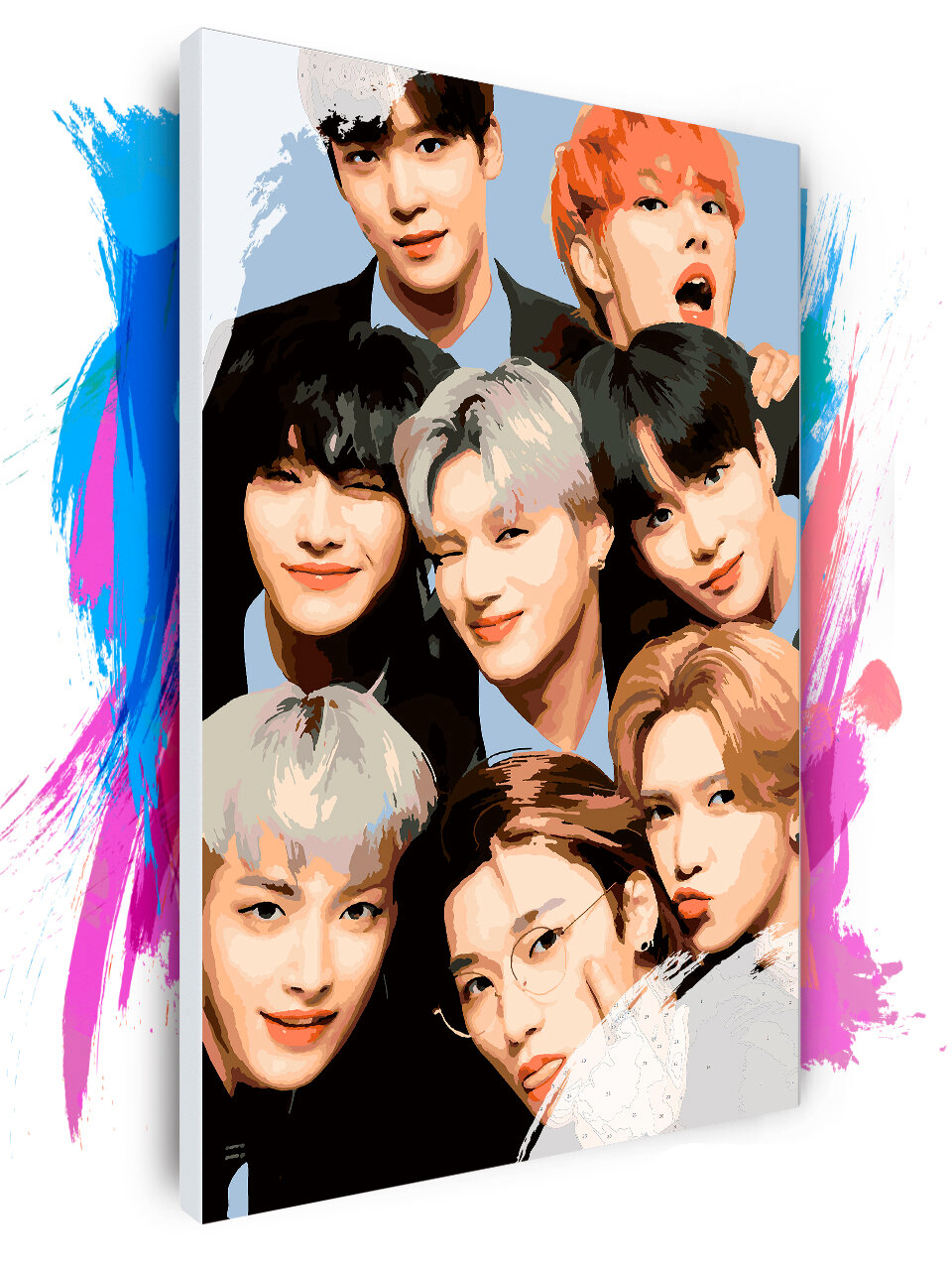 Картина по номерам на холсте Ateez, 60 х 90 см