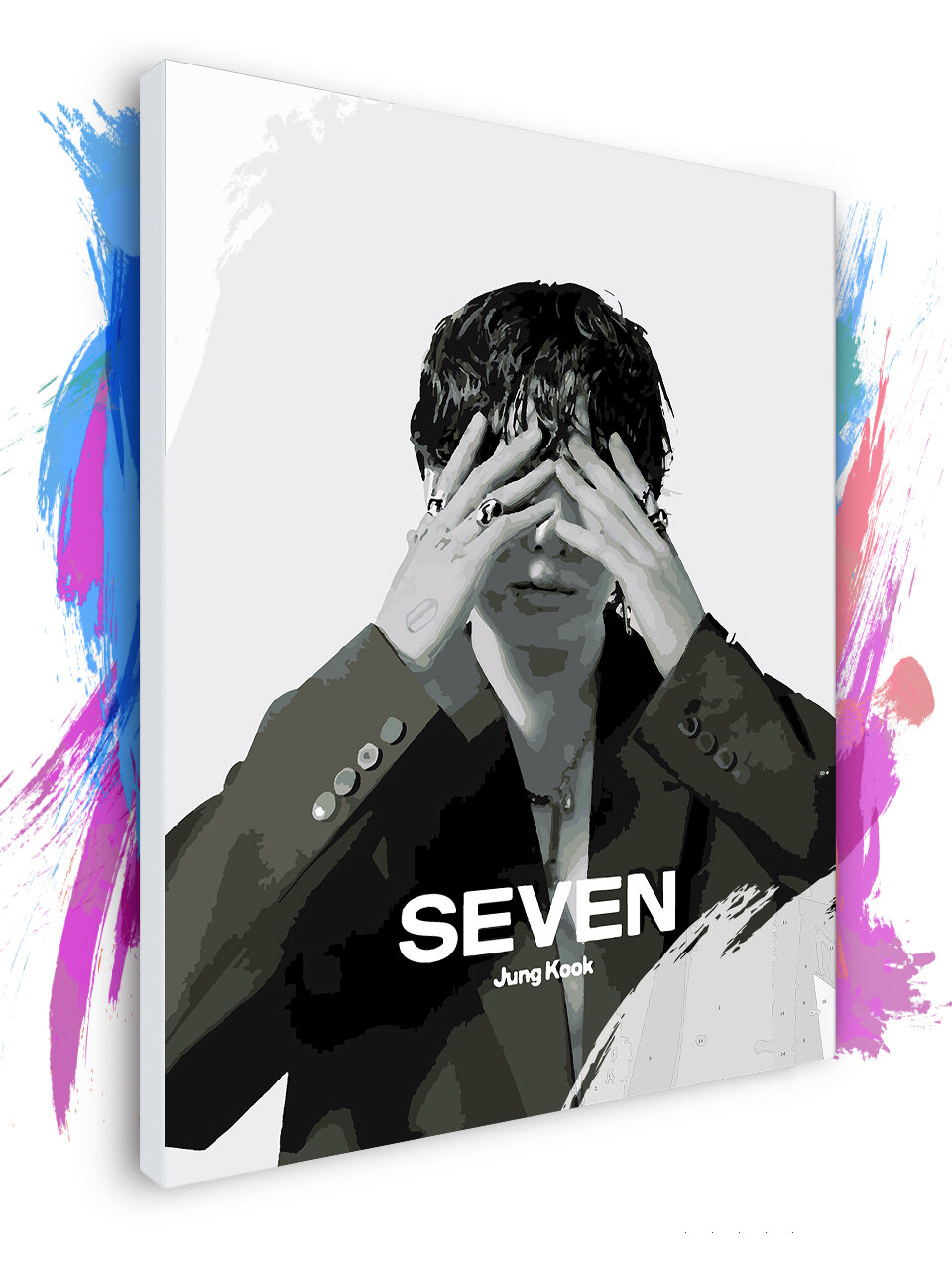 Картина по номерам на холсте Seven ЧБ, 40 х 50 см