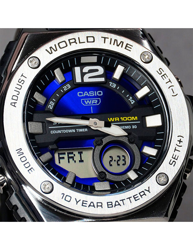 Наручные часы CASIO Collection, синий, серебряный, черный — фото 1