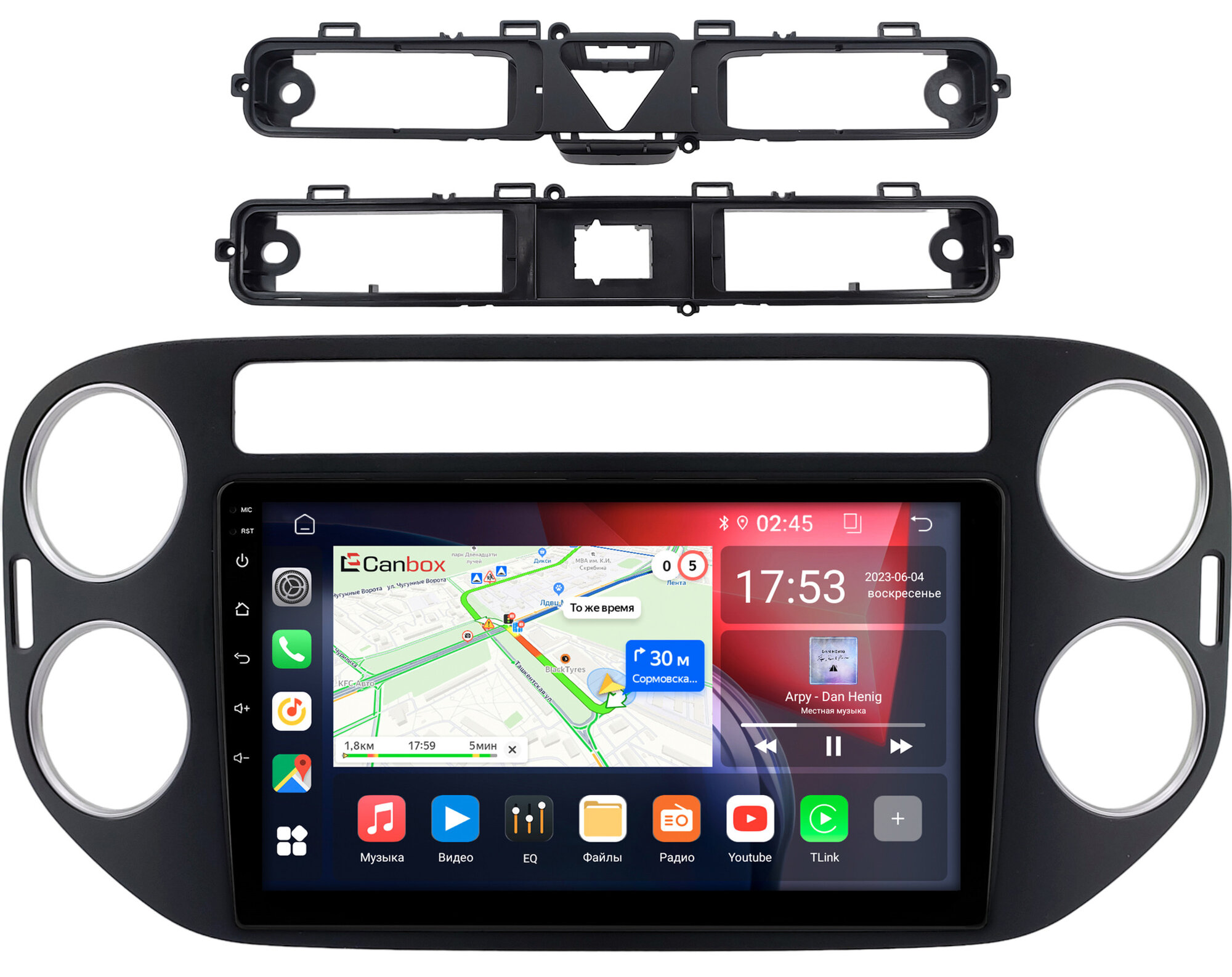 Штатная магнитола Canbox RS9-0950 для Volkswagen Golf Plus 2005-2014, Tiguan 2007-2011 1.5/32 Android 10 (IPS, DSP, CarPlay)