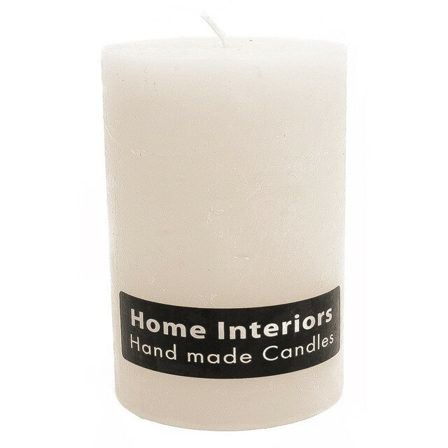 HOME INTERIORS свеча-столбик Рустик 6х11см белая без аромата 25ч/г длительного горения