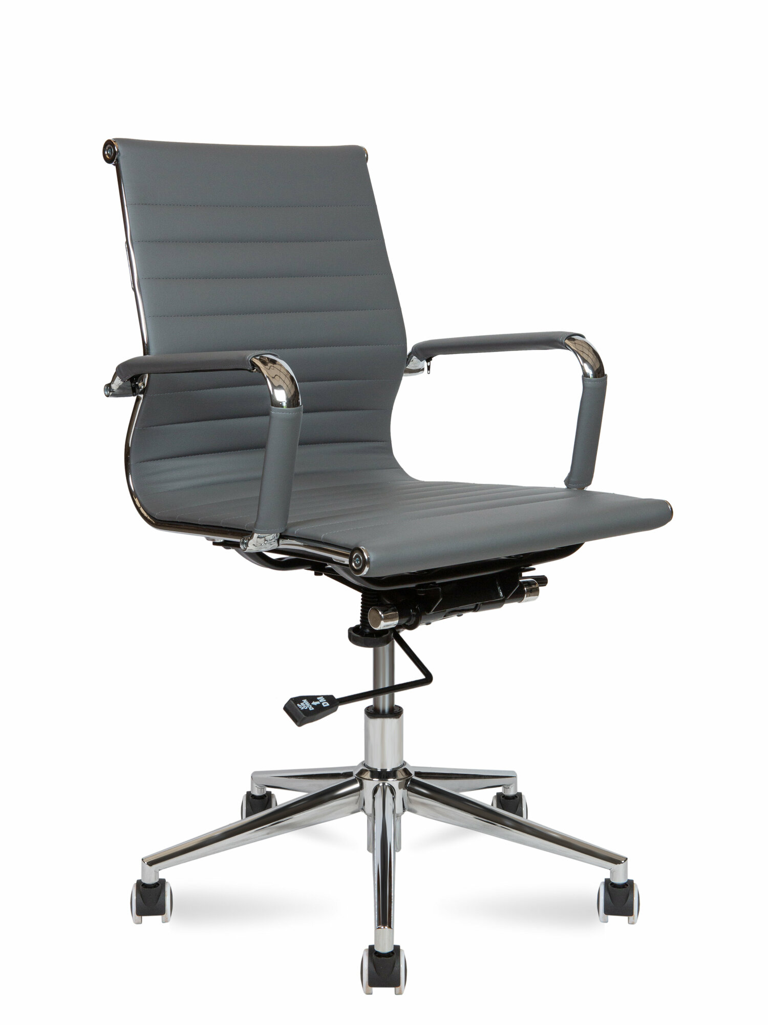 Компьютерное кресло Norden Техно LB хром / серая экокожа