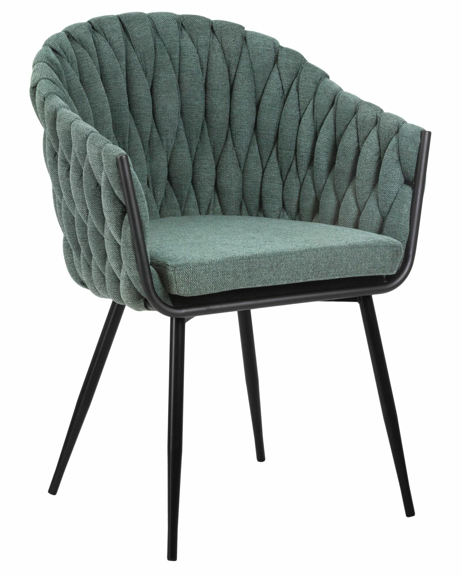 Стул обеденный LM-9691 (LAR 275-23) DOBRIN зеленый, ткань, металл, мягкое сиденье, с подлокотниками