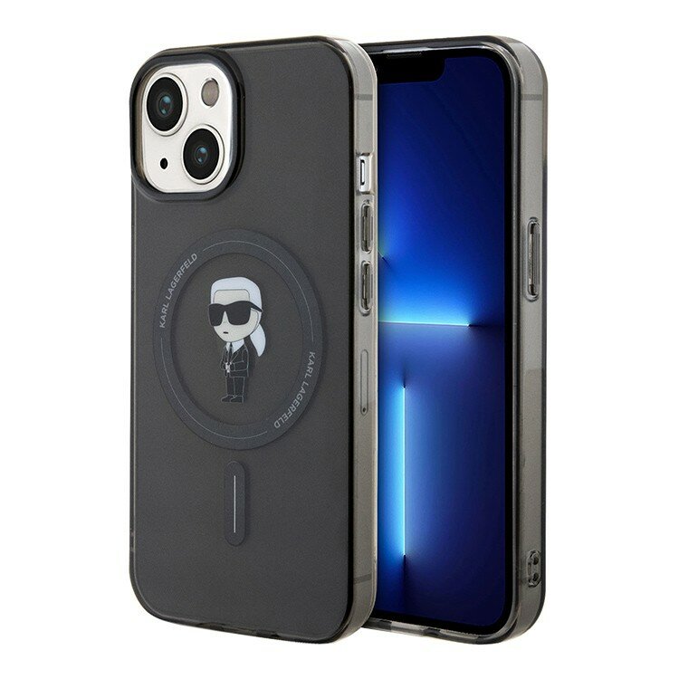 Karl Lagerfeld чехол для iPhone 15, PC/TPU NFT Karl Ikonik черный (MagSafe)