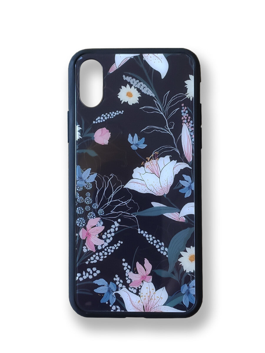 Стеклянный TPU-PC чехол накладка Rock Glass Phone Cases для Apple iPhone X/Xs