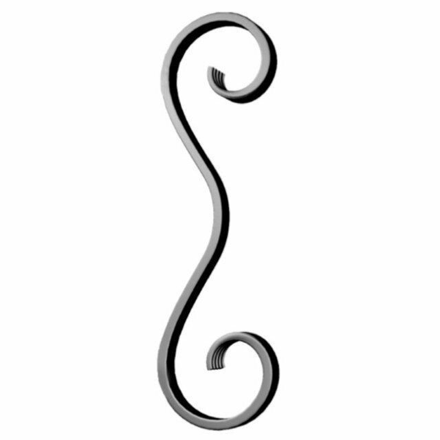 Завиток кованый декоративный 280х65х10 мм - элемент для ограждений, ворот и лестниц