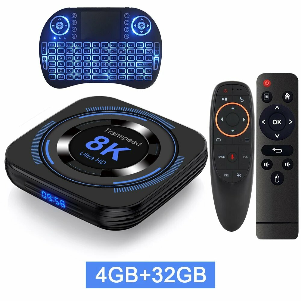 Transpeed Allwinner H618 Android 12 TV BOX Dual Wi-Fi 32G64G Quad Core Cortex A53 Поддержка 8K Video 4K BT4.0 Телеприставка