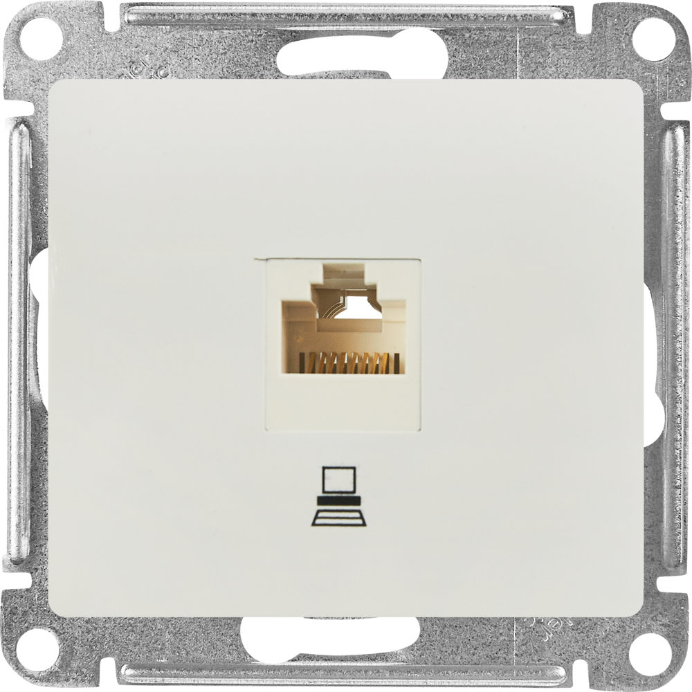 Розетка компьютерная встраиваемая Systeme Electric Glossa RJ45 UTP cat 5e цвет белый