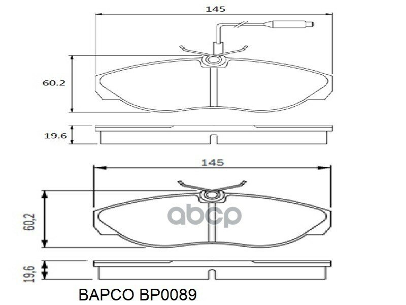 Колодки тормозные дисковые передние BAPCO арт. BP0089