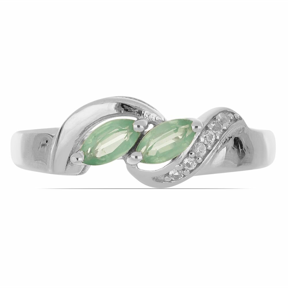 Кольцо, серебро, 925 проба, родирование, топаз, кианит