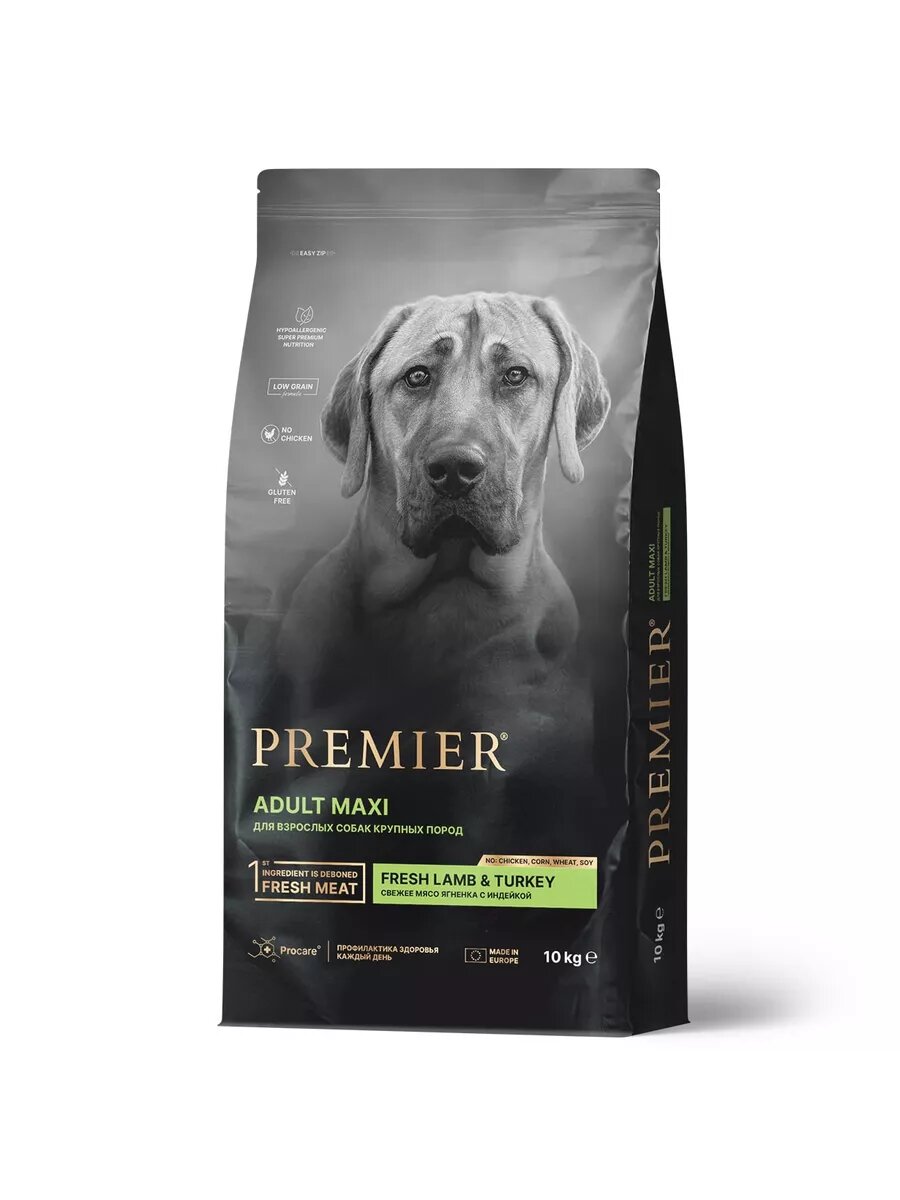 Корм сухой Premier Dog Fresh "Lamb&Turkey", для взрослых собак, крупных пород, с ягненком и индейкой, 10кг