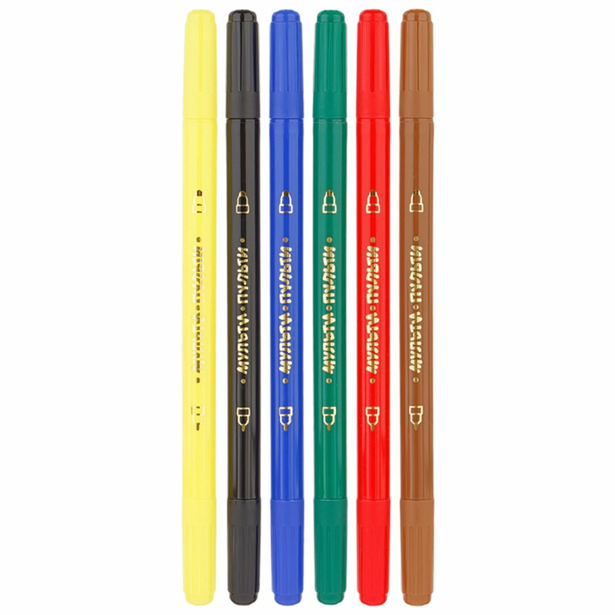 Набор фломастеров 6 цветов Мульти-Пульти "Енот в Бразилии" (линия 1-3мм, двусторонние, смываемые) картон. уп. (WP_10738)