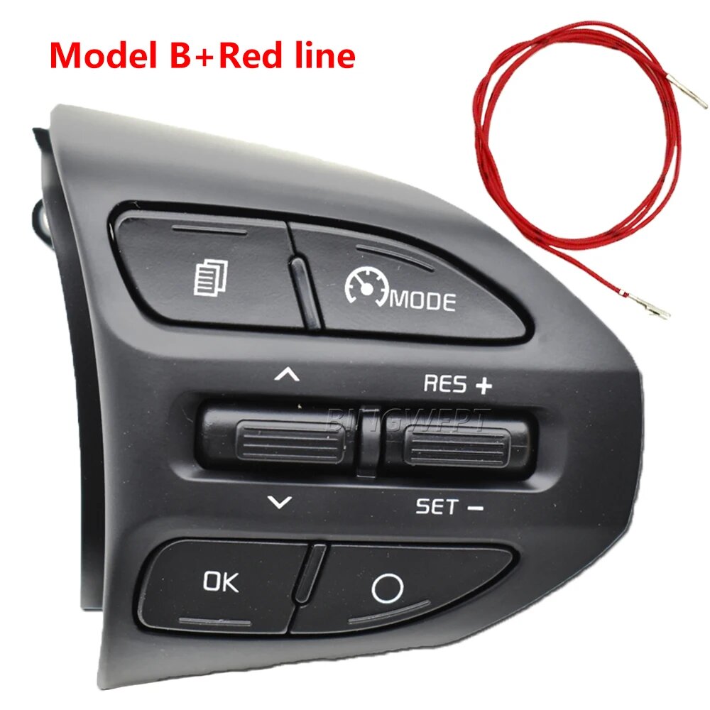 Многофункциональные кнопки на руле для Kia RIO 2018-2021 X-LINE K2 RIO 4, круиз-контроль, дистанционное громкость, Bluetooth, автомобильные переключатели Model-B-Redline