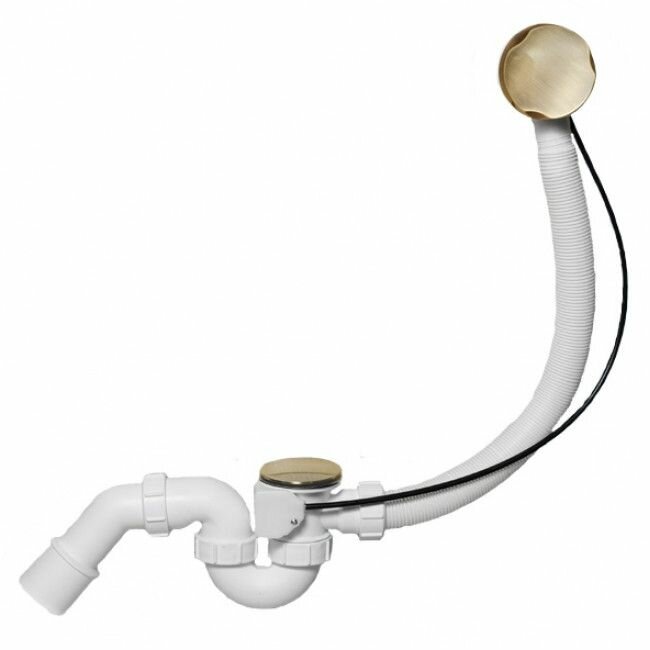 McAlpine MRB2AB-PB Обвязка для ванны полуавтомат L575/ Слив-перелив для ванны, цвет "светлая бронза"