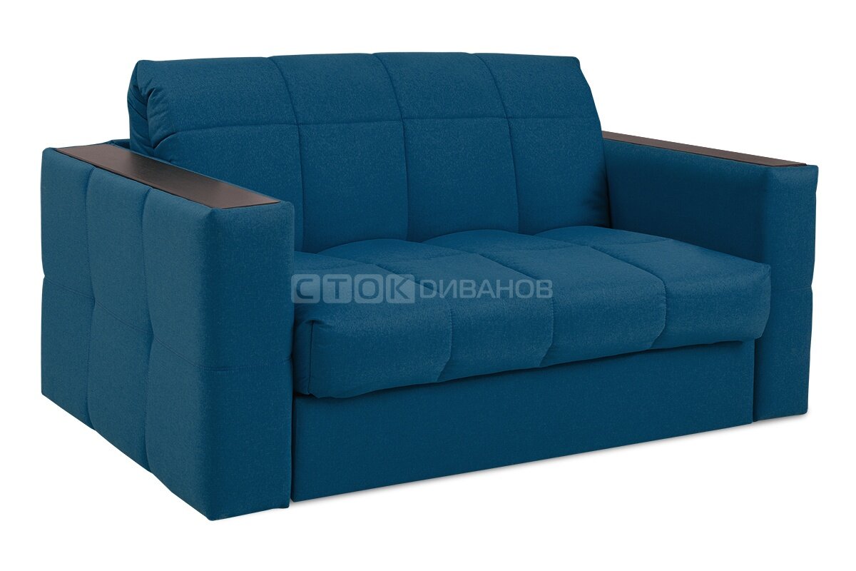 Диван Сток Диванов Альберт, темно-серый велюр, 155 см, механизм аккордеон на металлокаркасе