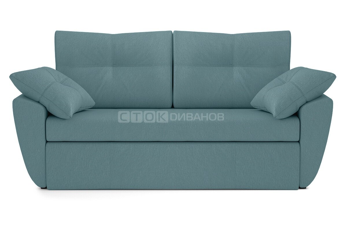 Диван Сток Диванов Амстердам-2, мятный велюр, 160 см, механизм выкатной