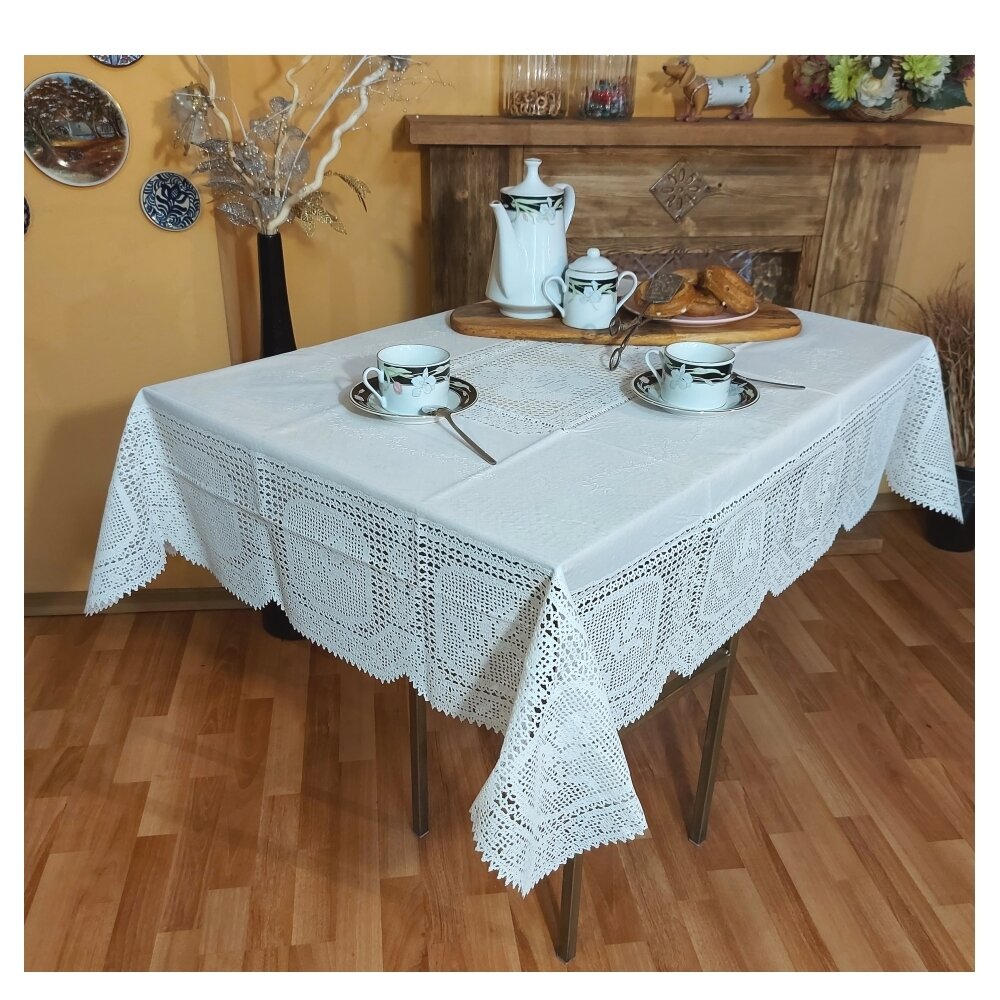 Скатерть виниловая прямоугольная Fine Lace JS-937 150x230 cm