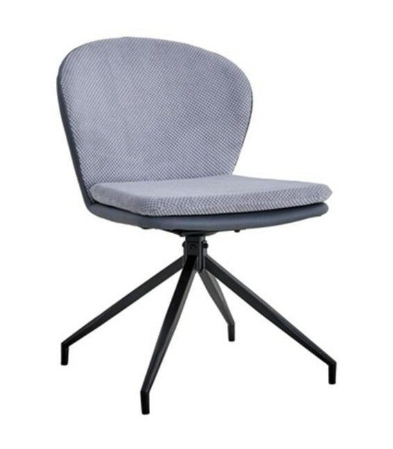 DC23083А Стул мягкий поворотный, серый DOT90/WT338-4 каркас металл черный квадрат