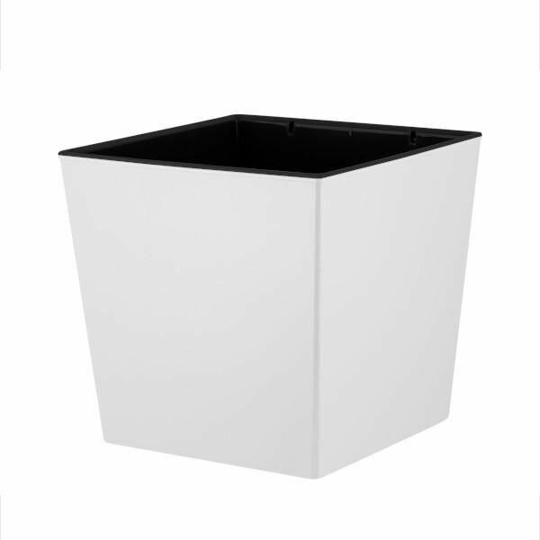Горшок цветочный Пластик Репаблик InGreen London Cube 250 х 250 мм, 11,6 л c дренажной вставкой, белоснежный жасмин