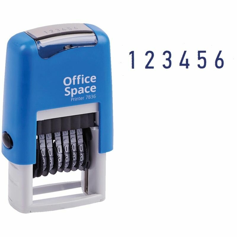 Нумератор OfficeSpace мини, автомат, 3 мм, 6 разрядов, пластик (BSt_40501)