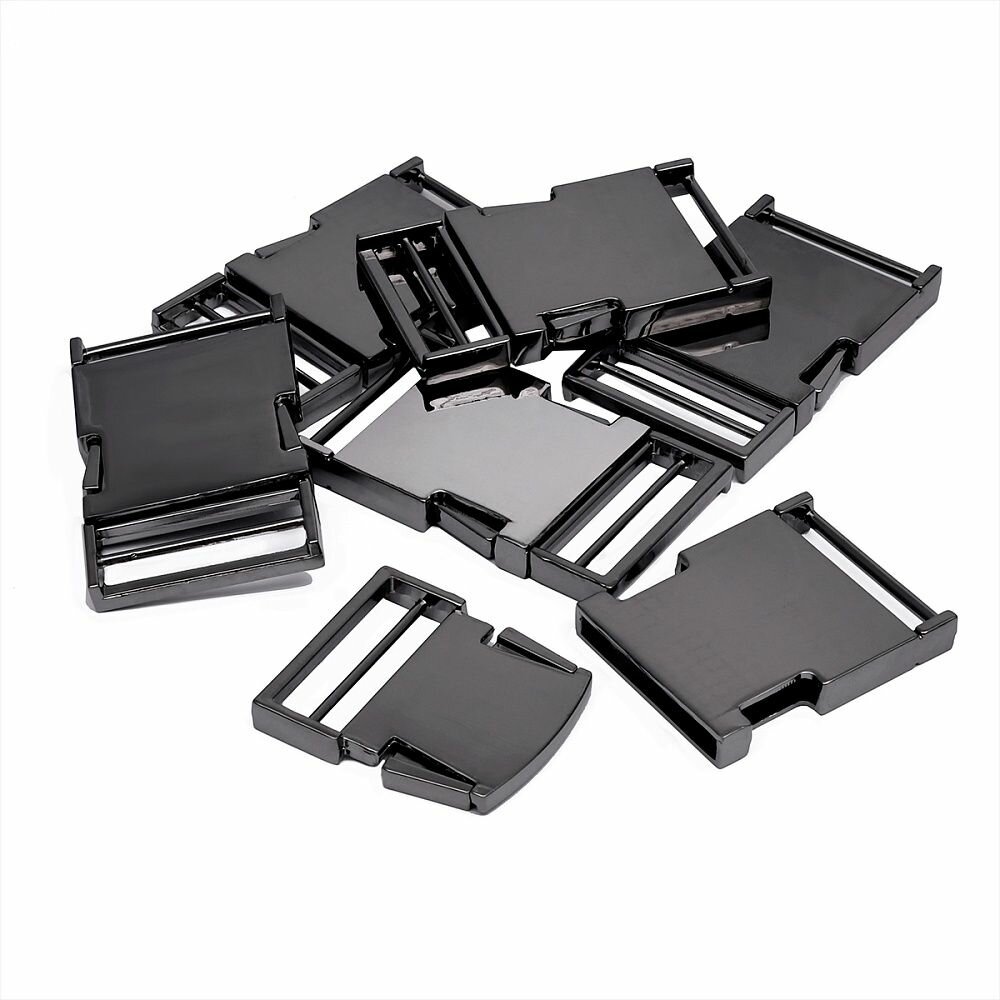 Пряжка-фастекс TBY металл 30 мм, 58x35 мм цвет черный никель, упаковка 6 шт