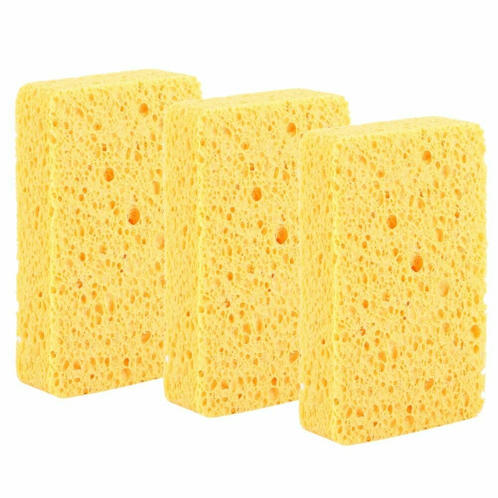 3 шт. кухонных губок для мытья посуды, желтые салфетки для чистки мисок и столовых приборов, прочные многоцелевые чистящие средства, аксессуары