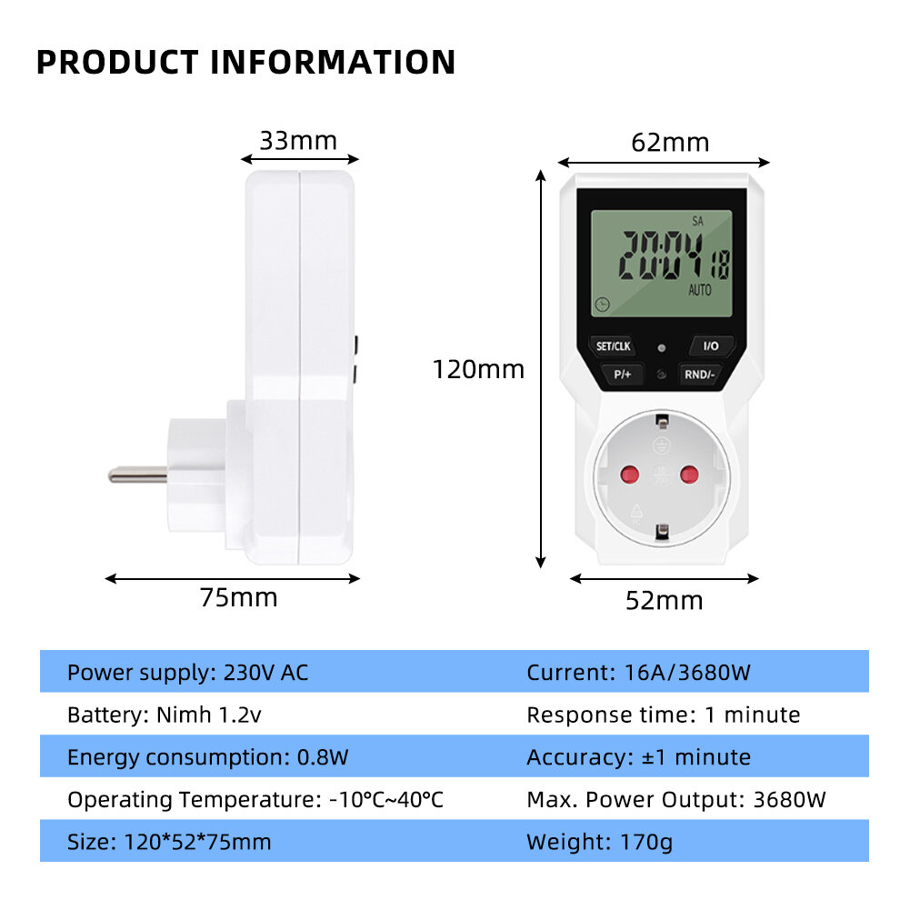Умный контроллер с цифровым таймером высокой четкости, точное управление электроприборами, отображение оставшегося времени