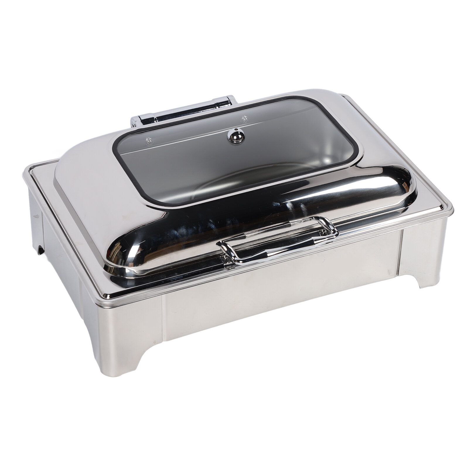 Электрический буфет с видимой крышкой 9 л 400 Вт Нержавеющая сталь Прямоугольный подогреватель для шведского стола с регулируемой температурой EU 220 240 В 2 подноса для еды 6,5 см