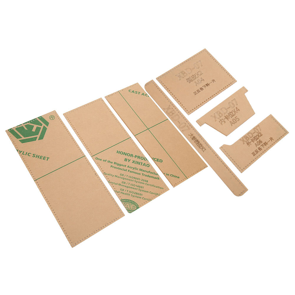 Прозрачный акриловый шаблон для ручного DIY кожаного кошелька, 1:1 точность, для короткого кошелька, размер готового изделия 11x9.5x1.6 см