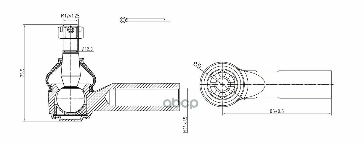Наконечник рулевой тяги L/R TOYOTA Camry ->1991/Corolla 1992-1997/Yaris 2001->/Rav 4 1994-2000 S&K арт. SKTE1159