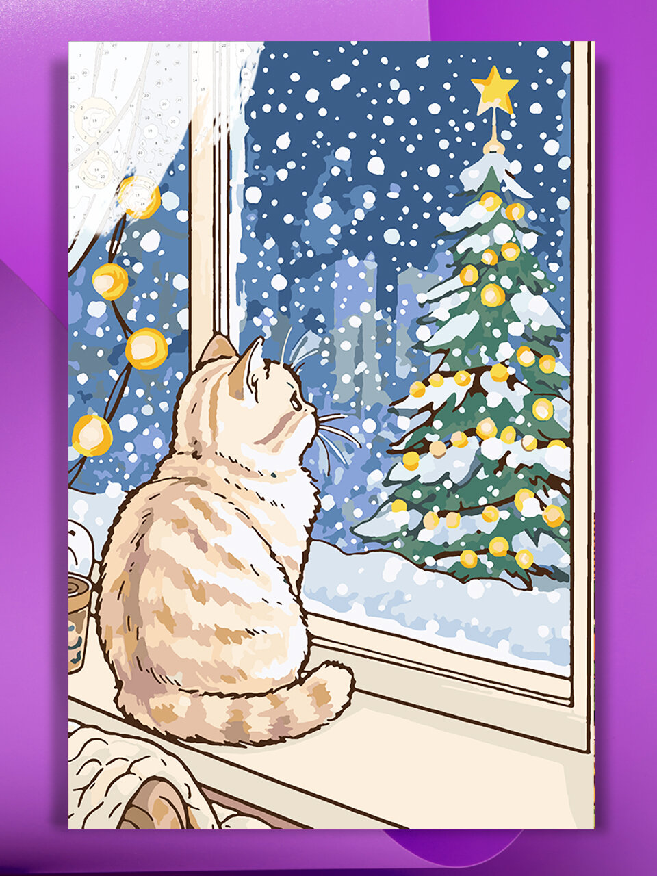 Картина по номерам на холсте Мурчание у окна, 40 х 60 см