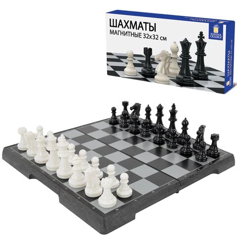 Шахматы магнитные ХИТ, доска 32*32см, золотая сказка, 665762