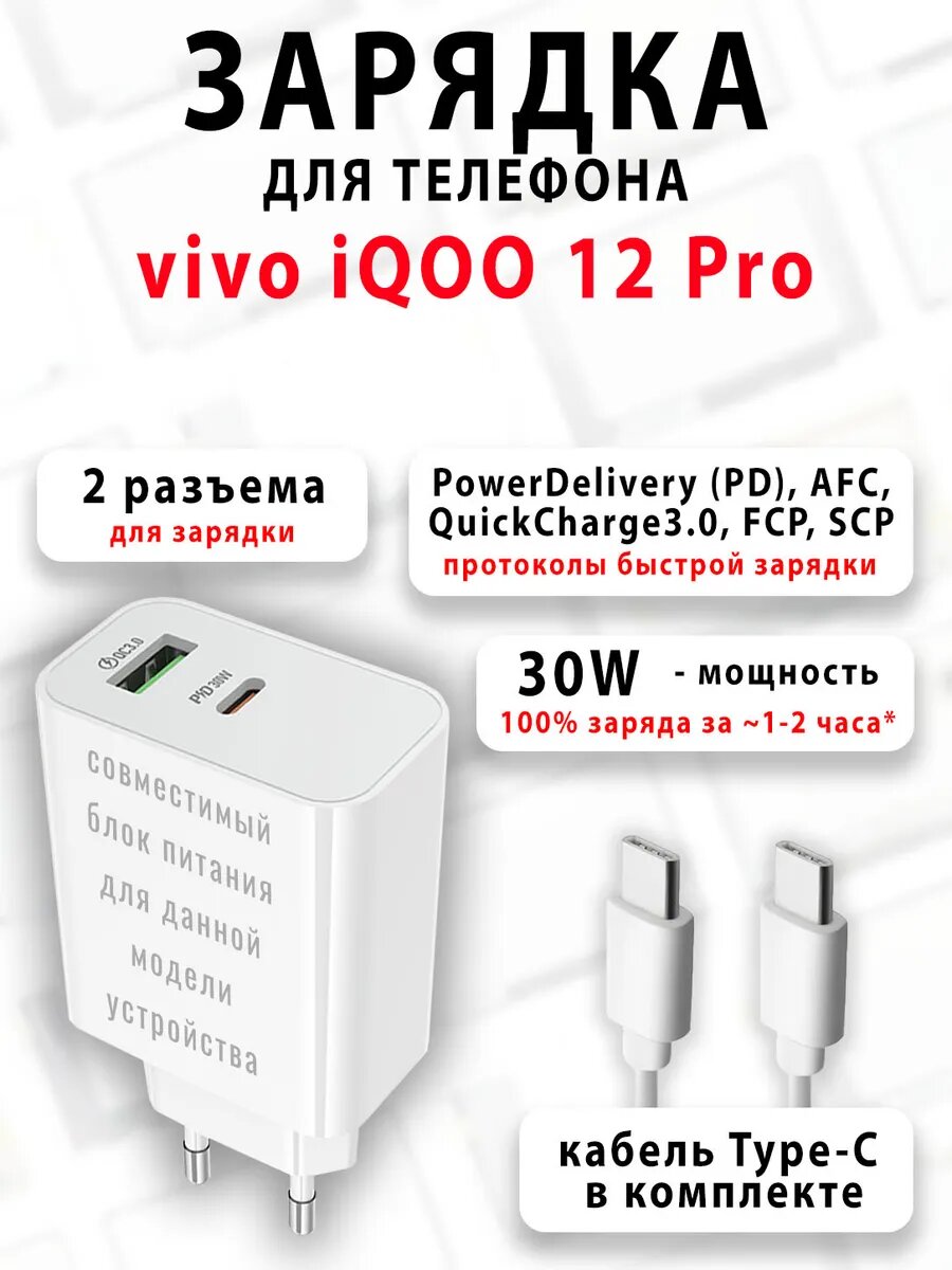 Зарядное устройство для телефона vivo iQOO 12 Pro