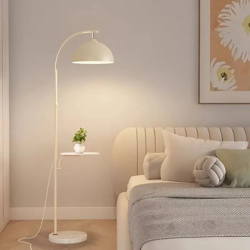 Oliver Light торшер, белый корпус лампы + деревянный стол + трехцветная лампа, E27, 40Вт, 3000-5600K, 10м — фото 1