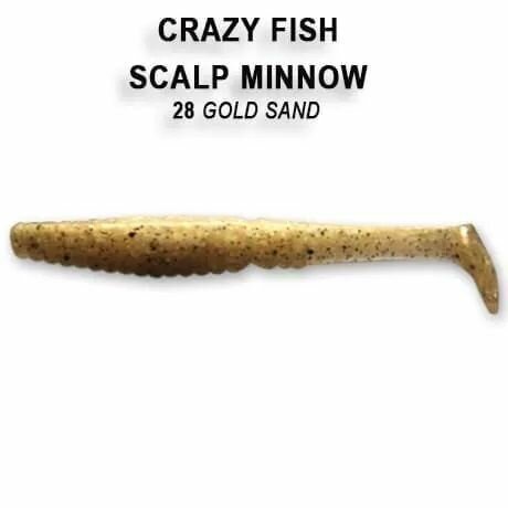 Силиконовые приманки Crazy Fish Scalp minnow 5.5" 19-130-28-4, креветка, 4 шт. Приманка для рыбалки, 130 мм.