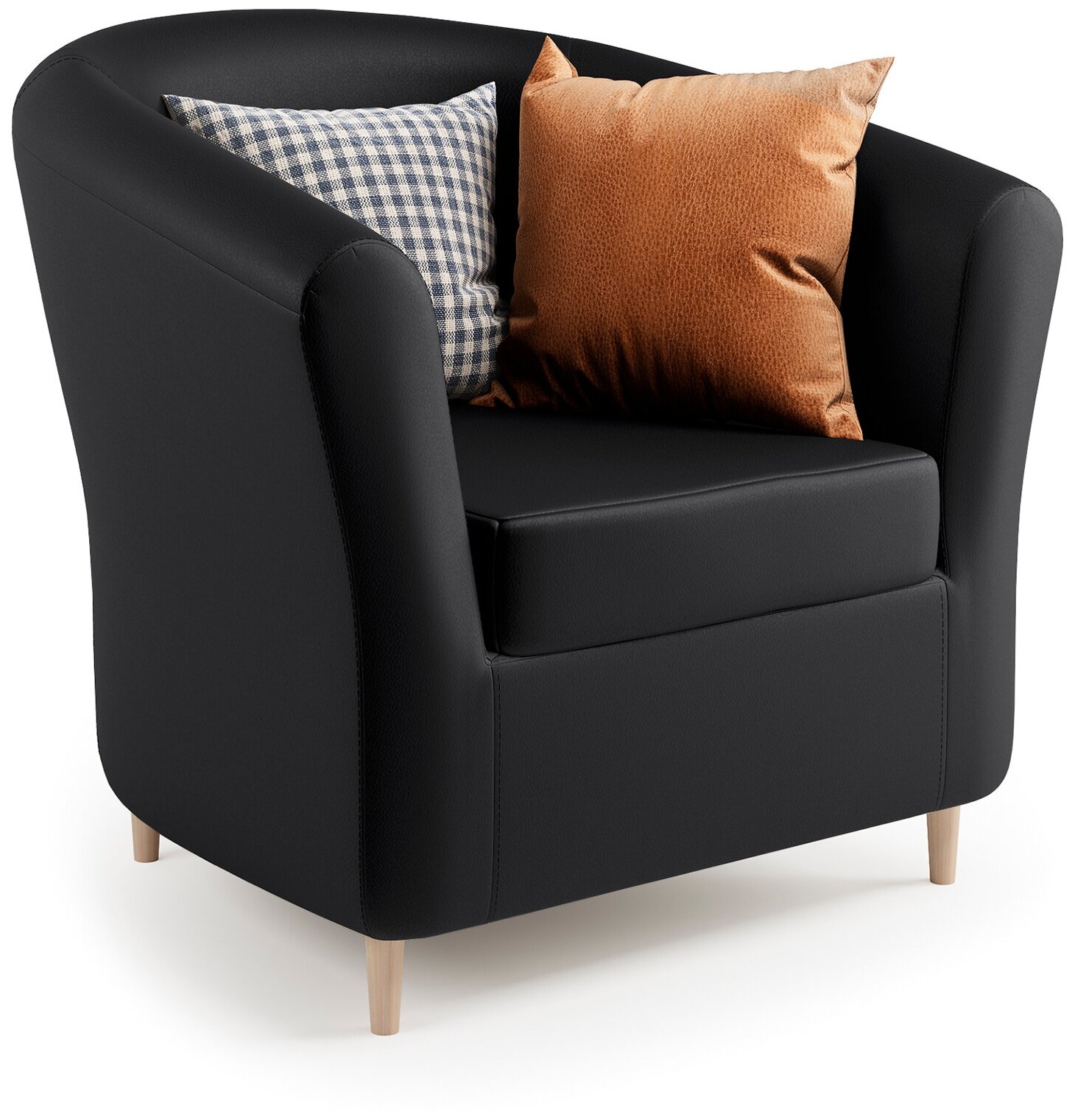 Кресло Евро Лайт черная экокожа