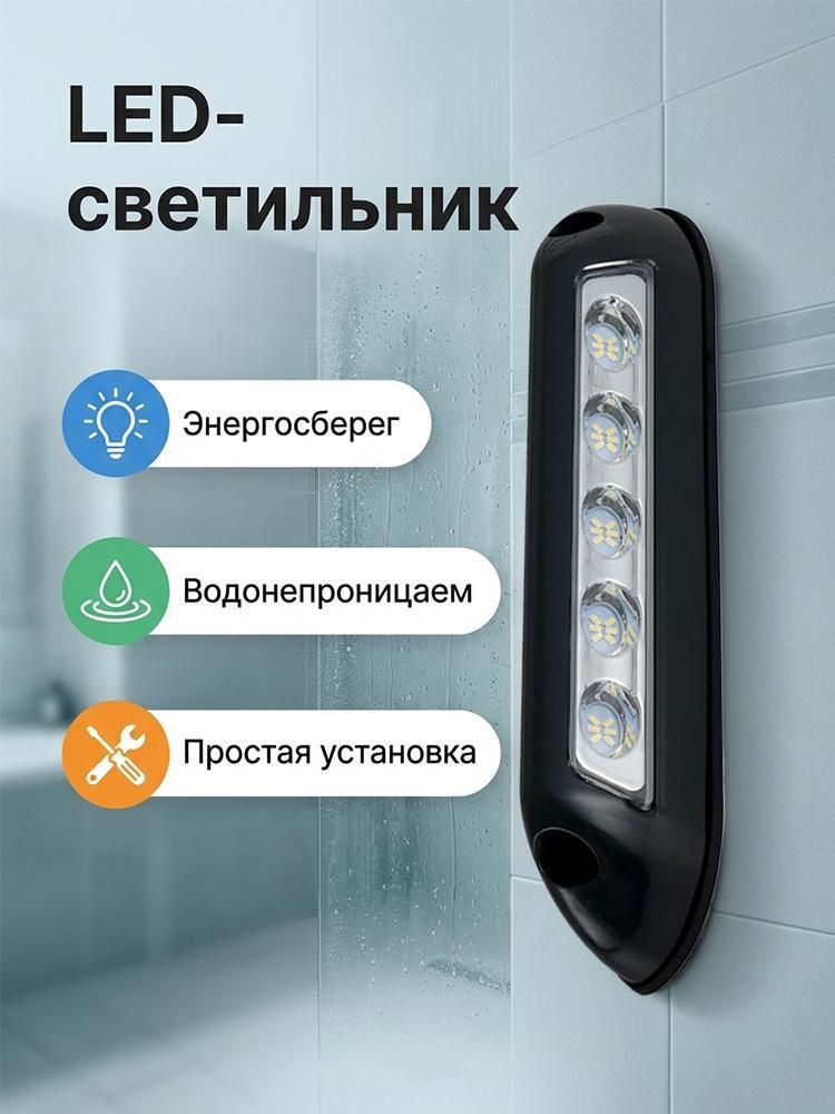 Прожектор автомобильный светодиодный, 8 Вт, 12 В, белый корпус.