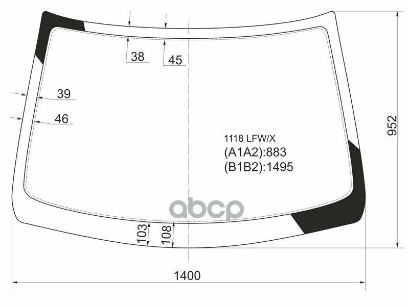 Стекло лобовое LADA Kalina 04-13 / Kalina Sport 08-14 XYG арт. 1118 LFW/X