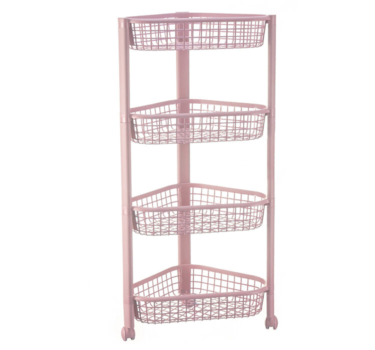 Полка угловая евро на колесах (4 секции) чайная роза М 2757 (Артикул: 4400001124)