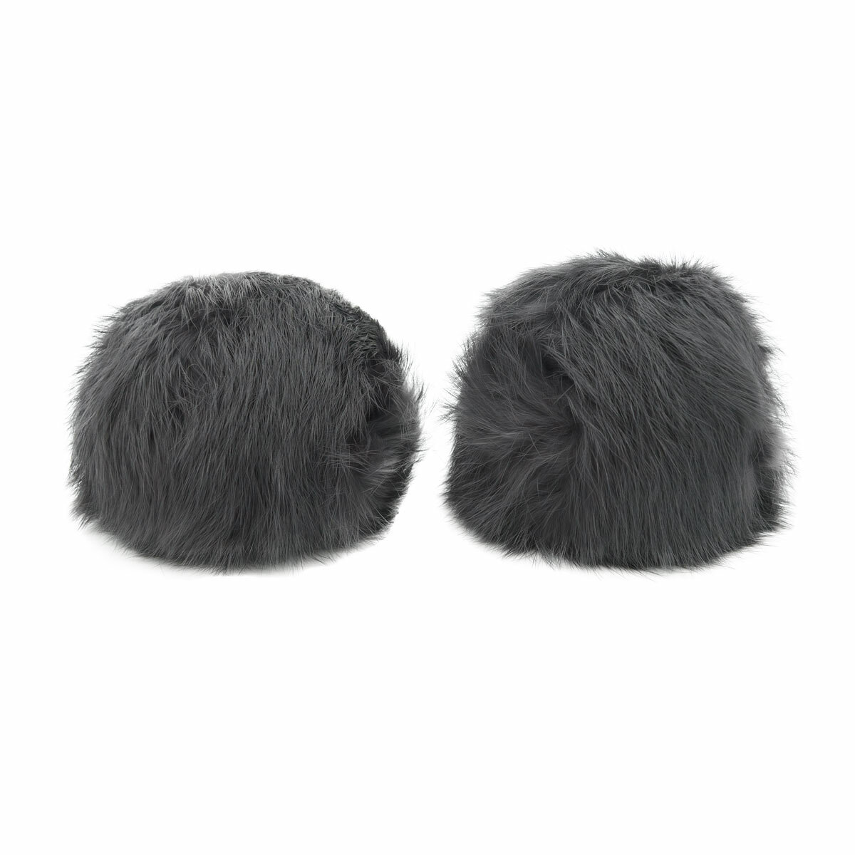 Помпон из натурального меха (кролик), d-10см, 2шт/упак (H т. серый)