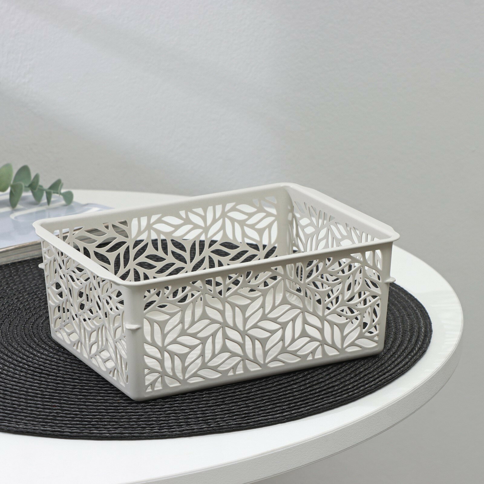 Корзинка для хранения без крышки Linden, 1.4 л, 19×14×7.5 см, светло-серый