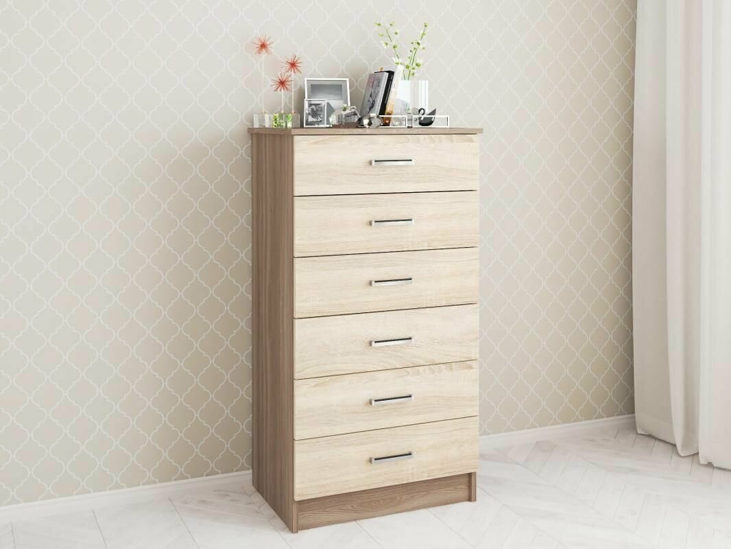 Комод "Катрин 4", Ясень Шимо / Дуб Сонома