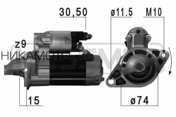 ERA 220708 Стартер TOYOTA AURIS/COROLLA/RAV4 07- 1.0кВт
