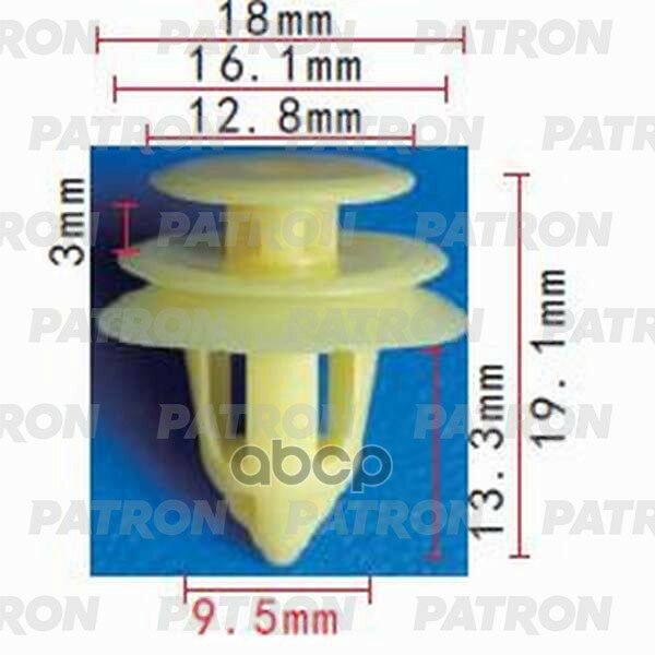 Клипса пластмассовая Lexus, Toyota применяемость: внутренняя отделка - двери PATRON арт. P37-1122