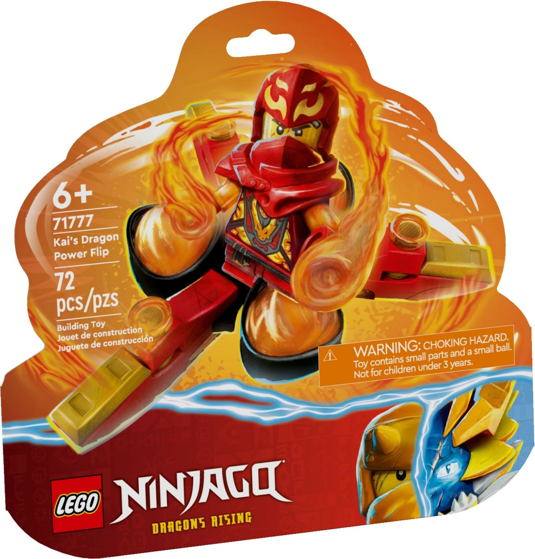 LEGO Ninjago 71777 Kai's Dragon Power Spinjitzu Flip, 72 дет.