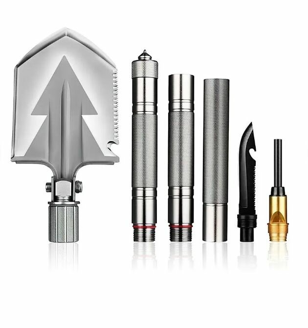Тактическая лопата Multifunction, сталь, алюминий, многофункциональная рукоятка