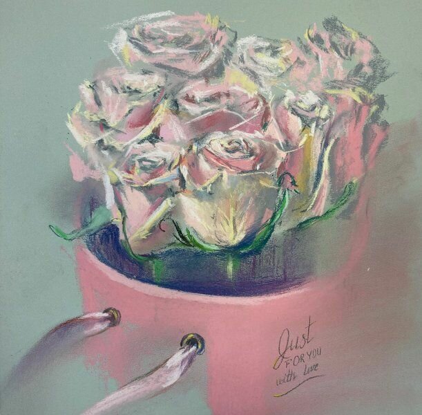 ART-Salon at Oktyabrskaya "Just for you with love", 30х30 см; бумага, пастель; ручная работа