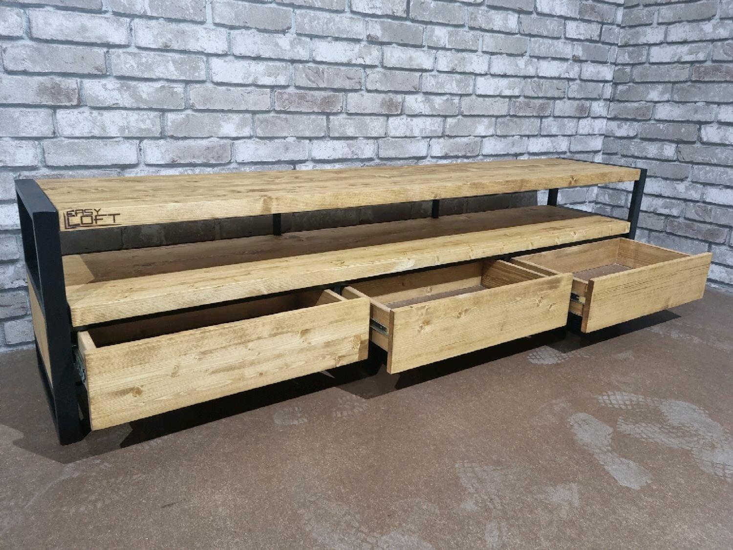 Тумба лофт под телевизор Raka-68, для одежды, для гостиной, для офиса, для спальни, с размерами 120х50х40 см