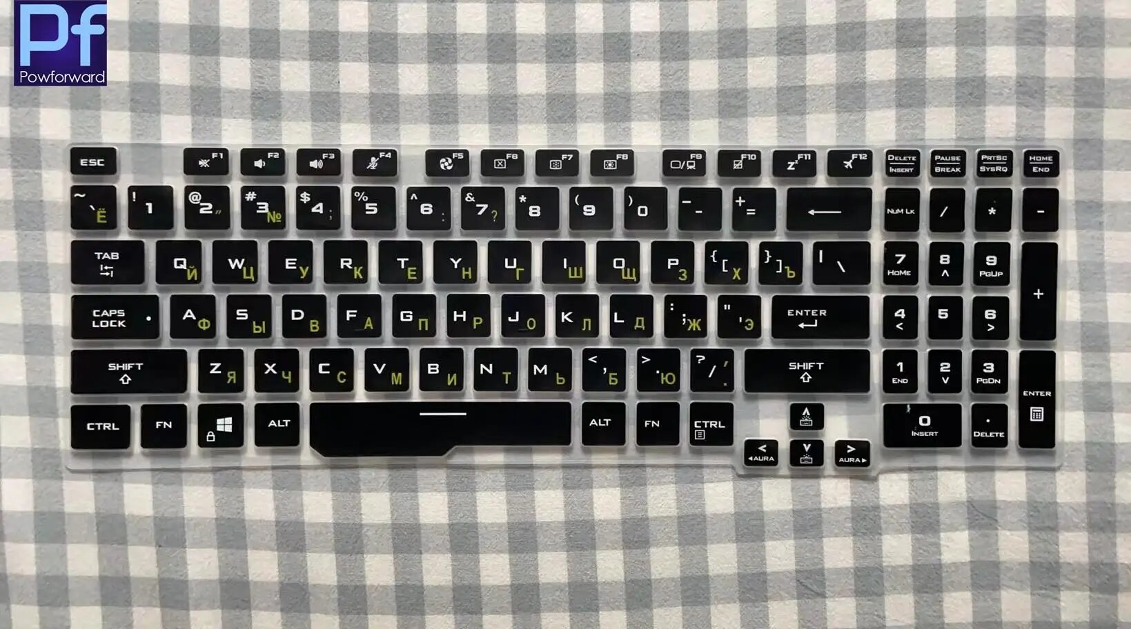 Чехол с русской клавиатурой для ноутбука Asus TUF A15 FA506 F15 FX566 A17 706 дюймов, Russian Black